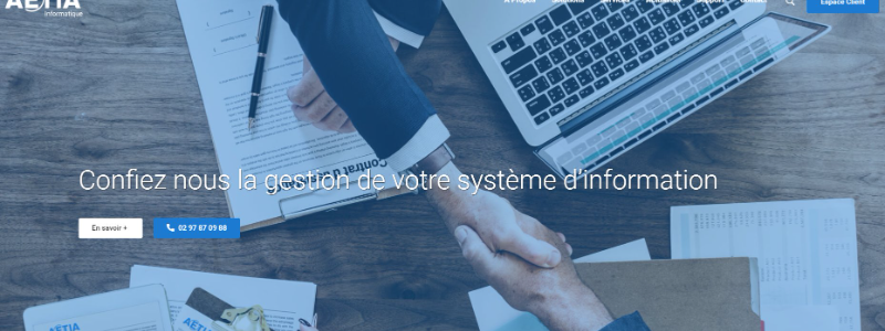 Aetia Informatique - Site Vitrine - matykabenjamin - Projets - Code-Garage