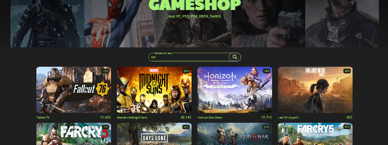 Gameshop - Mickael6 - Projets - Code-Garage